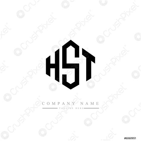 Hst Letter Logo Design With Polygon Shape Hst Polygon And Stock