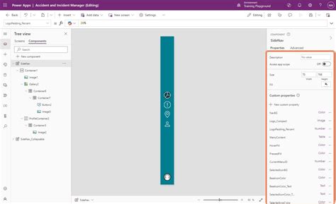 powerapps tutorial how to create a collapsible side navigation menu