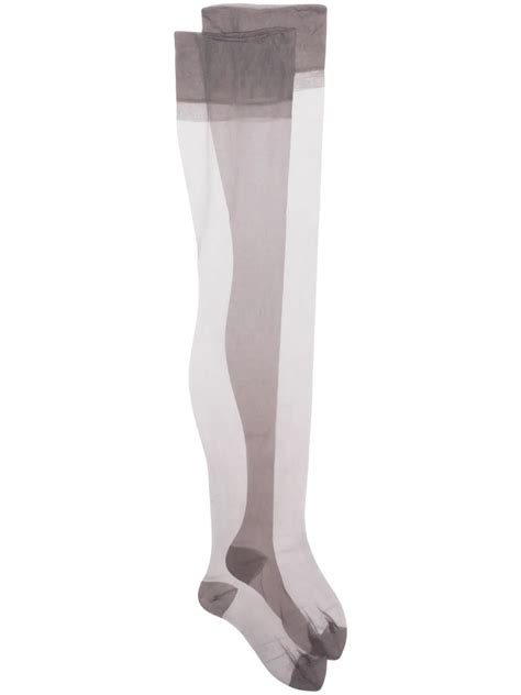 Maison Close Seamless Sheer Stockings Grey Farfetch