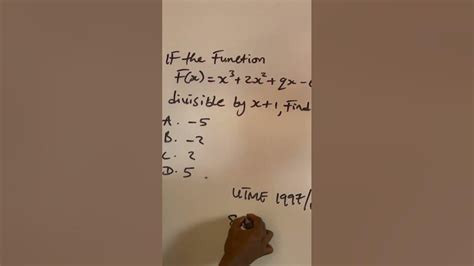 How To Find The Function With A Divisible Factors Youtube