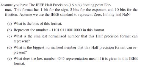 Solved Assume You Have The IEEE Half Precision Bits Chegg