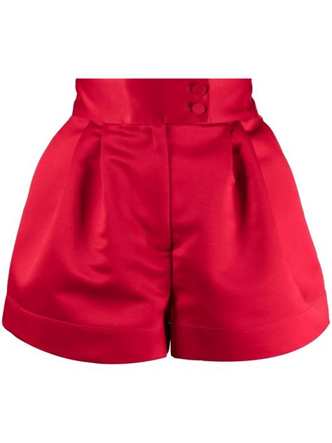 Styland High Waisted Satin Shorts Red Farfetch