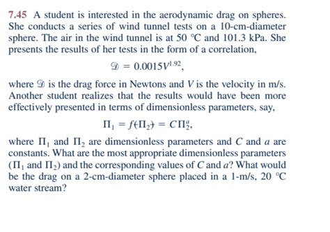 Solved A Student Is Interested In The Aerodynamic Drag Chegg