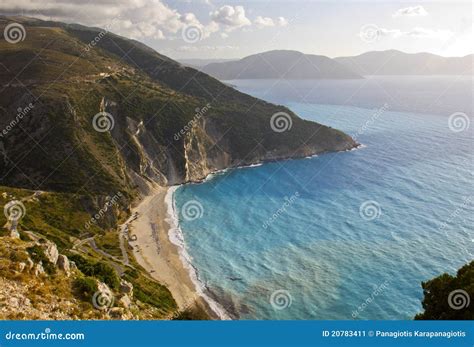 Playa De Mirtos En Kefalonia En Grecia Imagen De Archivo Imagen De