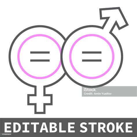 Cisgender 컬러 라인 아이콘 Lgbt와 자부심 성별 기호 벡터 그래픽 편집 스트로크 선형 아이콘 Eps 10 0명에 대한