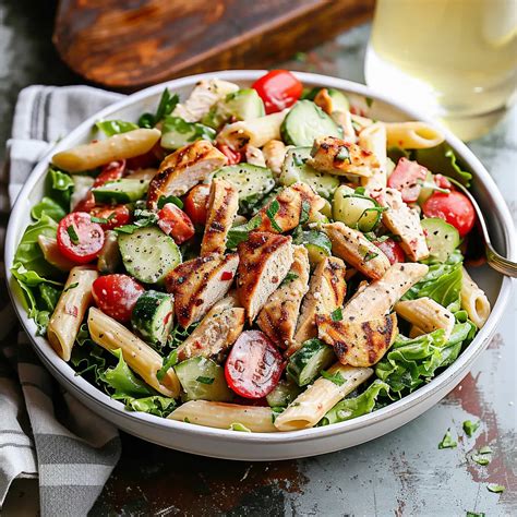 Easy Chicken Caesar Pasta Salad With Garlic Breadcrumbs Recipe My