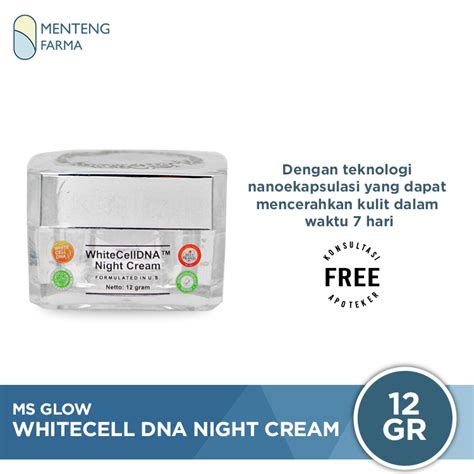 Ms Glow White Cell Dna Night Cream 12 Gr Krim Malam Dengan Nanoencap