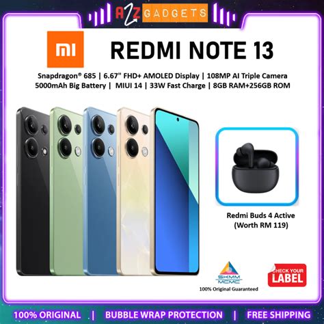 MY Set Redmi Note 13 5G Note 13 4G Smartphone 1 Year Xiaomi Malaysia Warranty Lazada