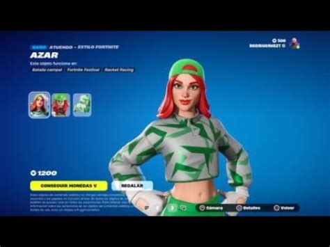 TIENDA DE OBJETOS Atuendo Skin AZAR Fortnite Agustín te amo YouTube