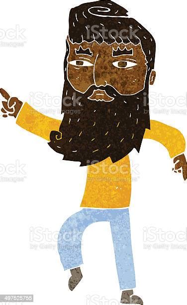 말풍선이 있고 손으로 가리키는 Bearded 남자 방법은 거리에 대한 스톡 벡터 아트 및 기타 이미지 거리 귀여운 그리기