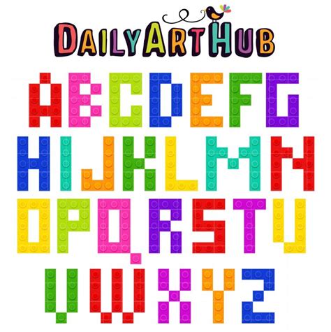 Building Blocks Alphabet Clip Art Set Daily Art Hub Graphics