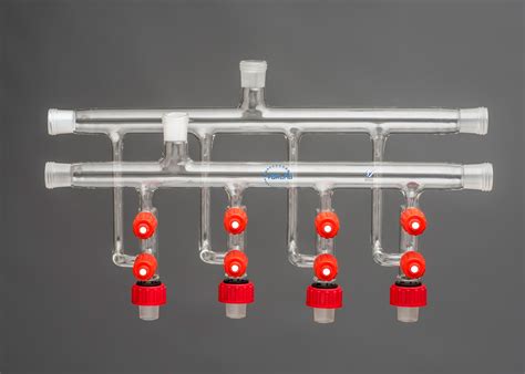 Double Schlenk Line With 4 Bottom Ports No Accessories Line Port