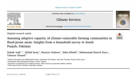 Assessing Adaptive Capacity Of Climate Vulnerable Farming Communities