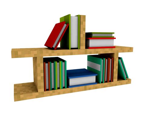 Books On A Bookshelf Minecraft 3d Model