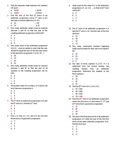 Sequence And Progression Pdf Summation Arithmetic