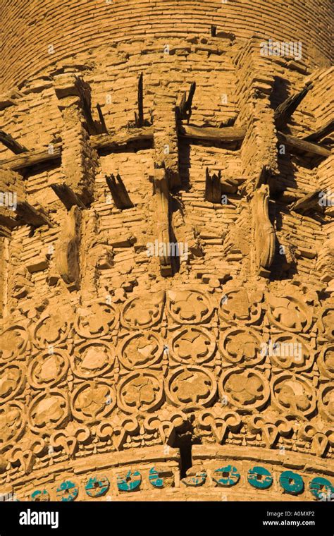 AFGHANISTAN Ghor Province 12th Century Minaret Of Jam Detail Of Decoration On Minaret And Ruined