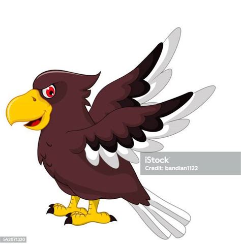 귀여운 이글 말풍선이 있는 제시하기 0명에 대한 스톡 벡터 아트 및 기타 이미지 0명 갈색 만화 Istock
