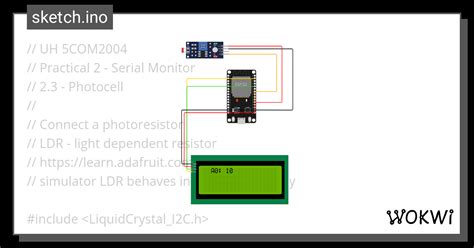 P Photocell Read Lcd Wokwi Esp Stm Arduino Simulator