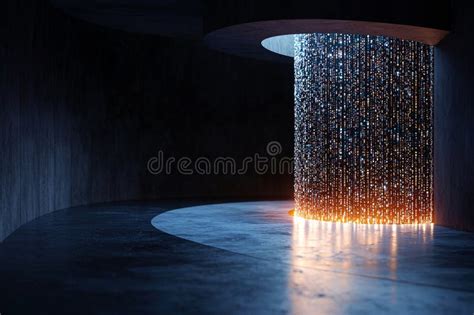 Data Privacy Concept With Binary Code Falling Into A Locked Vault