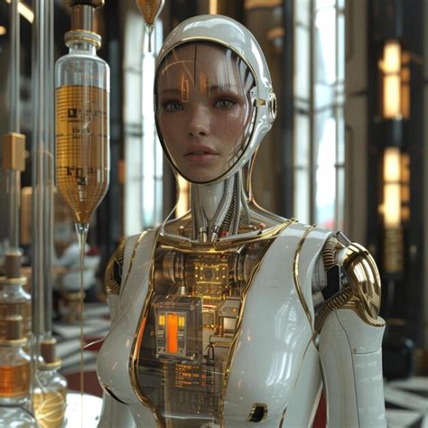 Robotic Humanoid in Futuristic Setting | Premium AI-generated image