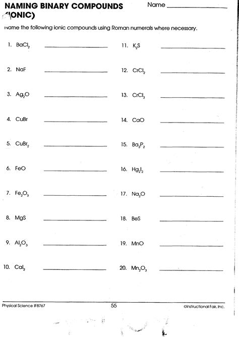 Worksheet Naming Ionic Compounds Worksheet Answer Key — Db