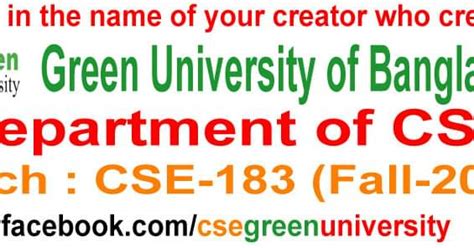 Cse 183 Green University Of Bangladesh Home