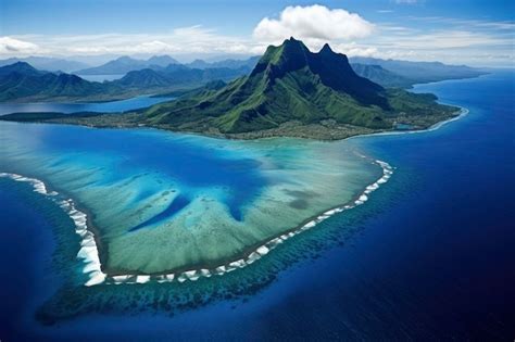 Premium AI Image Beautiful Paradise Style Coast And Beach Scenery In Aerial View With Very