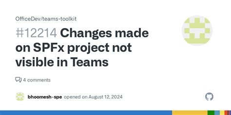 Changes Made On Spfx Project Not Visible In Teams Issue Officedev Teams Toolkit Github