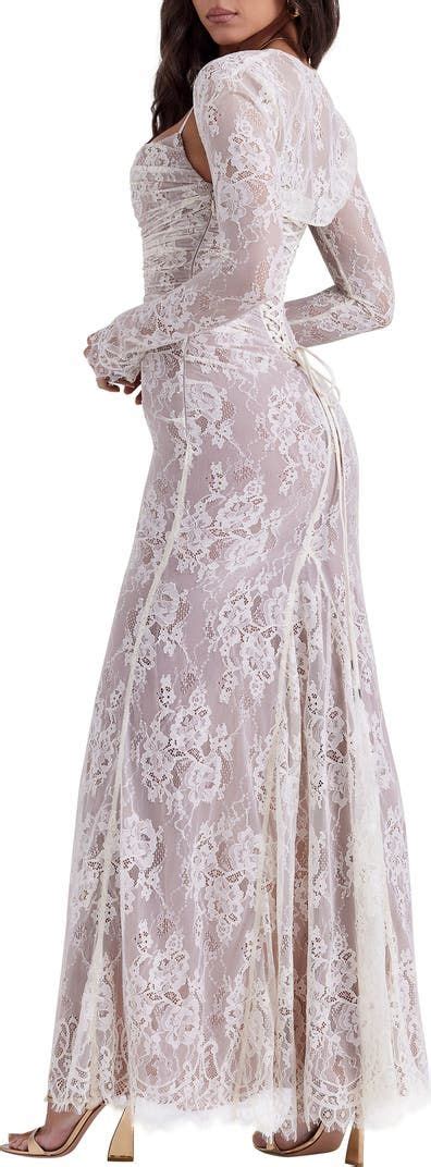 House Of Cb Artemis Long Sleeve Lace Maxi Dress Nordstrom Long