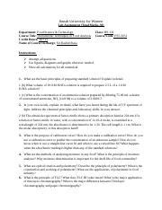 Lab Assignment Docx Jinnah University For Women Lab Assignment Total Marks 30 Department Food