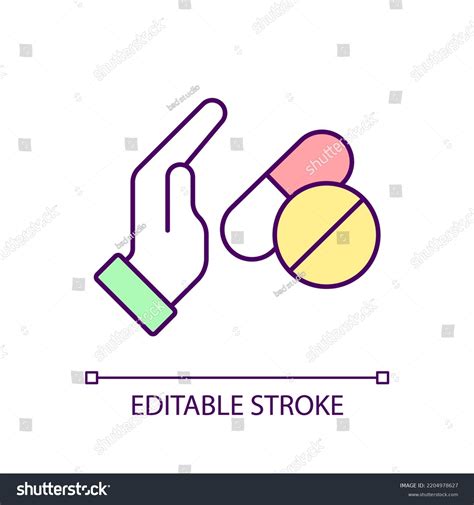 투약 거부 Rgb 색상 아이콘 약 스톡 벡터 로열티 프리 2204978627 Shutterstock