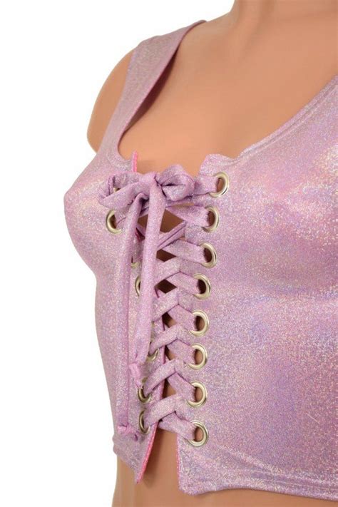 Lace Up Lilac Tank Crop Coquetry Clothing