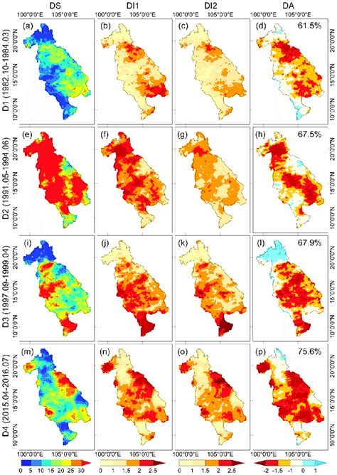 Spatial Distribution Of Drought Severity Ds Drought Intensity Di1 Download Scientific
