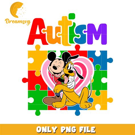 Pluto And Mickey Autism Png Autism Awareness Png Friends Png