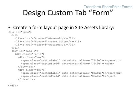 Transform Sharepoint List Forms With Html And Css Ppt