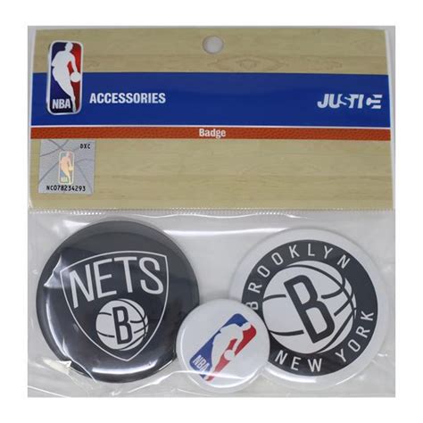 Nba 缶バッジ 3個セット ブルックリン ネッツ バスケットボール Nbaグッズ Nets Nba32712 Nba32712フタバ