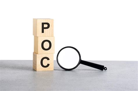 Premium Photo Poc Proof Of Concept Text Wooden Cube Blocks And