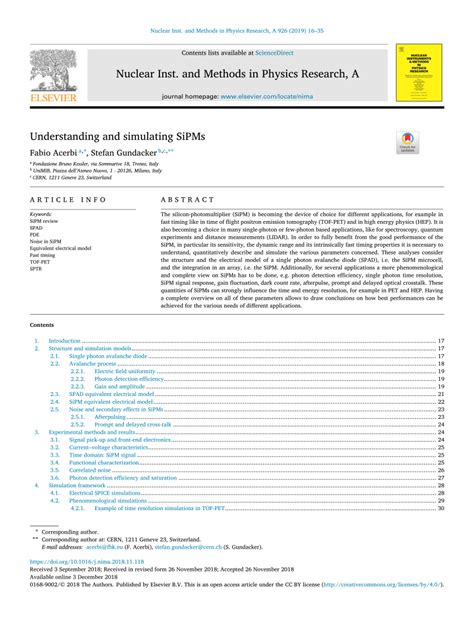 Pdf Understanding And Simulating Sipms