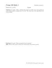 Quiz Solution Pdf CSUN Department Of Computer Science Fa COMP Quiz