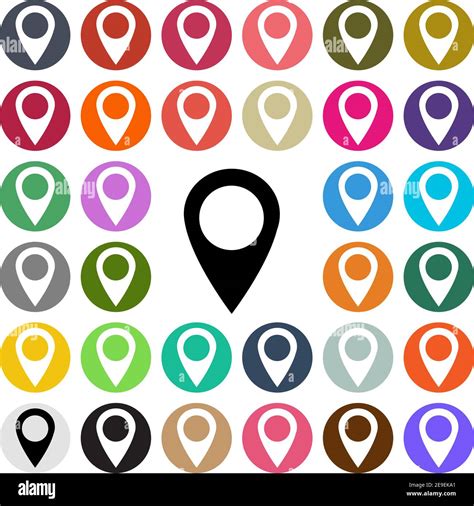 Vector Modern GPS Location Map Pointer Icon Flat Design Icon Set In