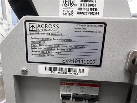 Across International 50 L Rotavap With Chiller And Vac Pump Dual
