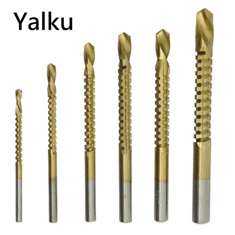 6pcs Professional Titanium Coated HSS Drill Bit Electric Drill Plastic