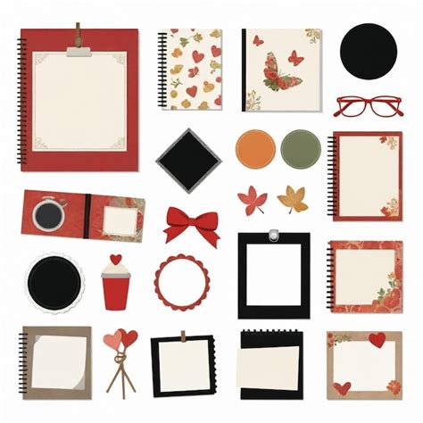 Scrapbook Vector Set White Background Isolated A High Quality Premium