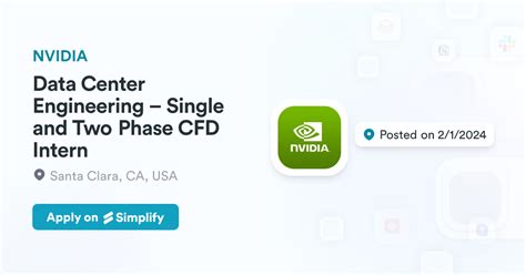 Data Center Engineering Single And Two Phase Cfd Intern Nvidia