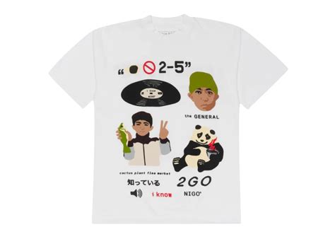 Sasom เสื้อผ้า Cactus Plant Flea Market I Know Nigo T Shirt White