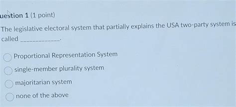 The Legislative Electoral System That Partially