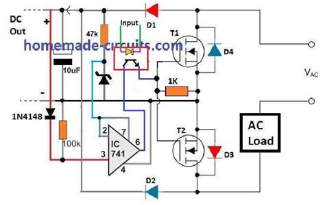 Solid State Relay SSR Circuit Using MOSFETs Homemade Circuit Projects