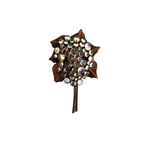 Bakelite Crystal Brooch 1930s Vintage Bouquet Design