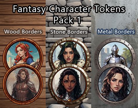 Fantasy Character Tokens Pack 1 By Whalebotanist