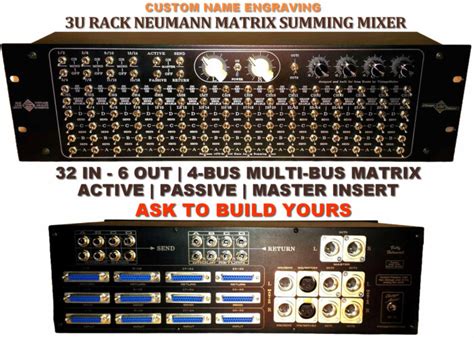 3U Rack 32x6 Neumann Multi Bus Matrix Analog Summing Mixer